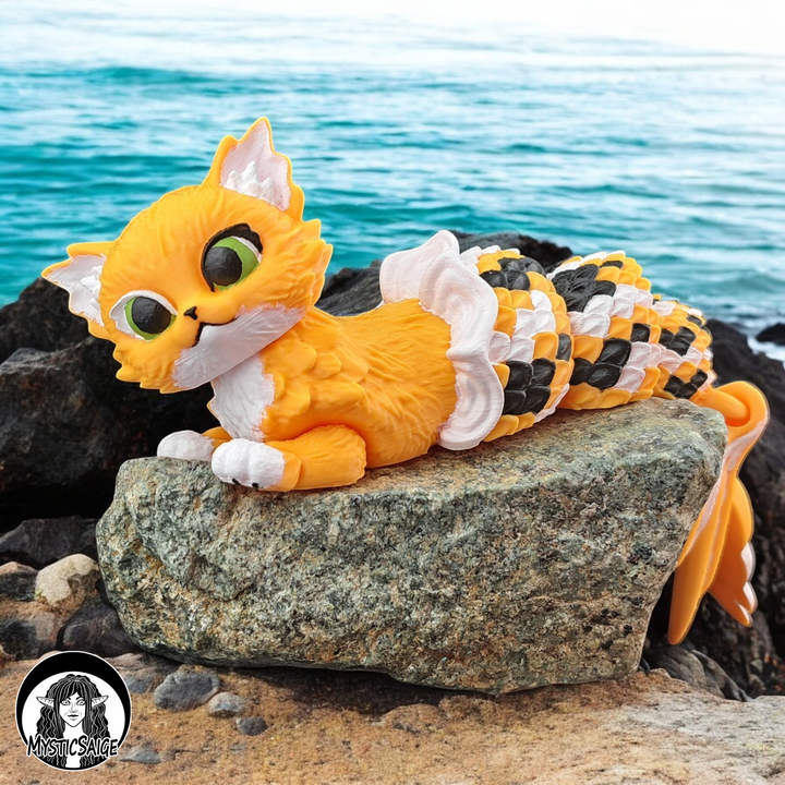 3D Printable MerCat - Mermaid Cat by MysticSaige