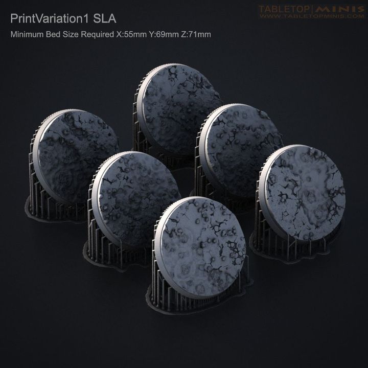 3D Printable Acid Pools 60x60mm Circular Bases by TableTopMinis