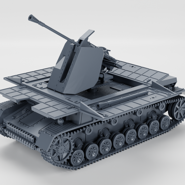 3D Printable Flakpanzer IV (3.7cm Flak 43) Mobelwagen (Sd.Kfz.163/3 ...