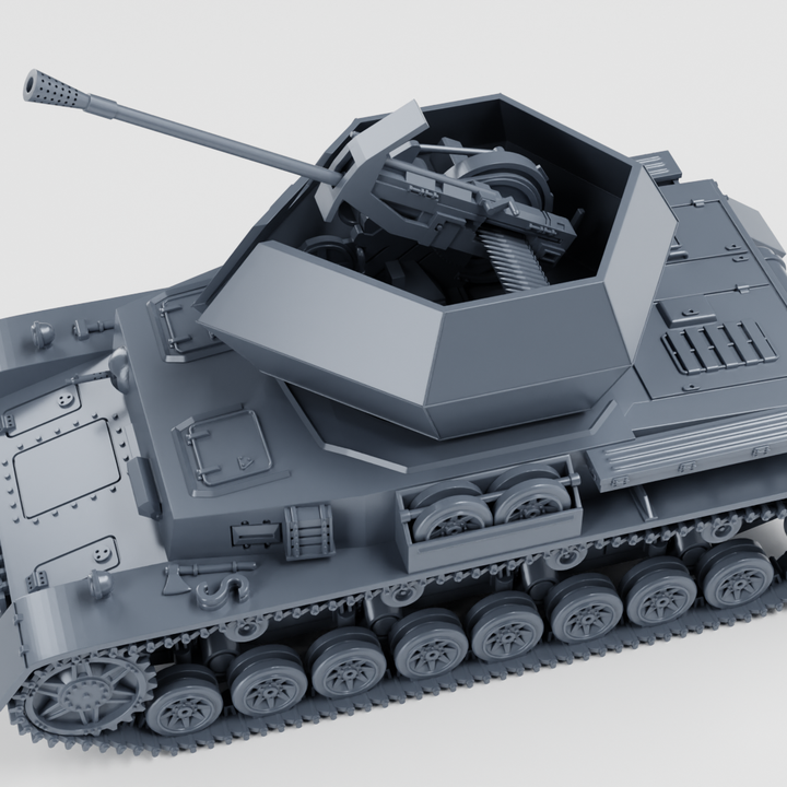 3D Printable Flakpanzer IV “Ostwind” (3.7cm Flak 43) (Germany, WW2) by ...