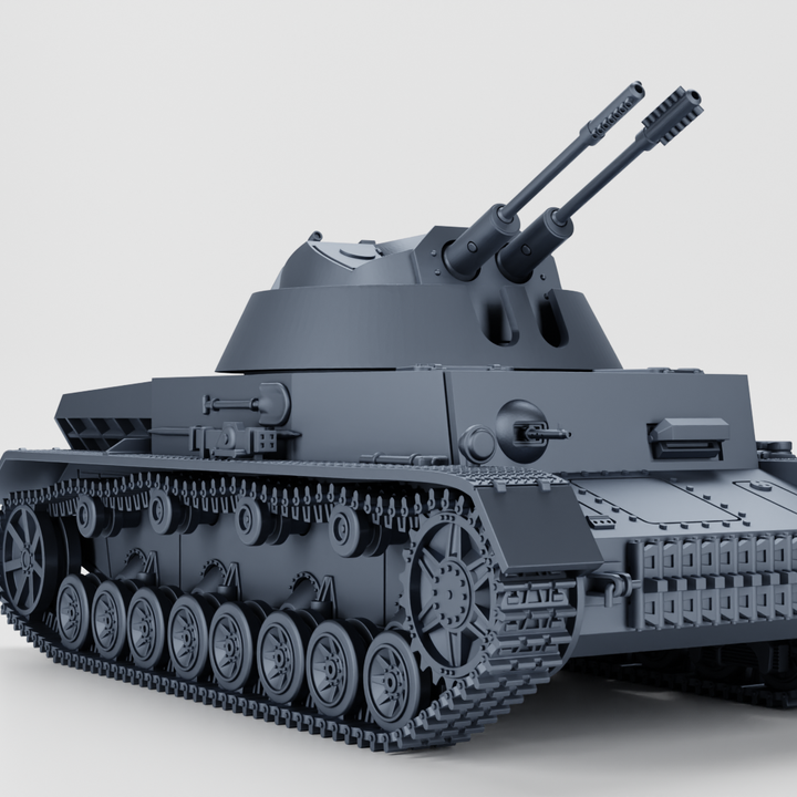 3D Printable Flakpanzer IV "Kugelblitz" (Germany, WW2) by Wargame3d