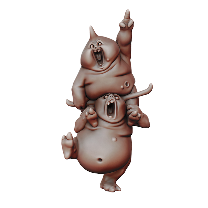 3D Printable Poxlings - Chicken Fight by Manuel Boria