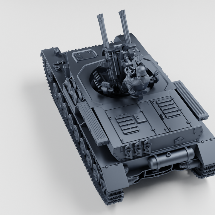 3D Printable Karl Wilhelm Krause Field Modified Flakpanzer IV + Gunner ...