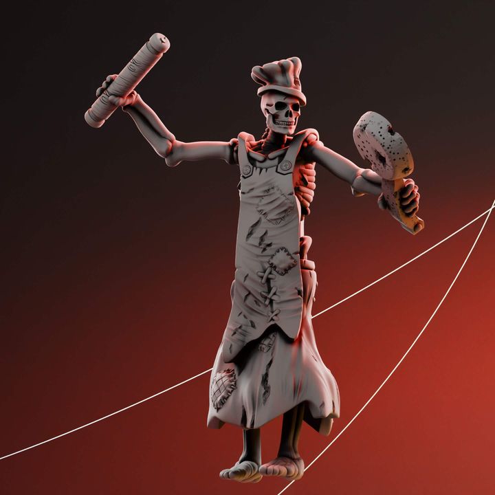 3D Printable Skeleton Chef - A Free fantasy miniature for D&D by Lex Addams