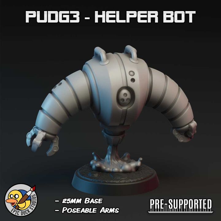 3D Printable PUDG3, the Chonky Helper Bot! by Mike "Epic Duck" Cousins