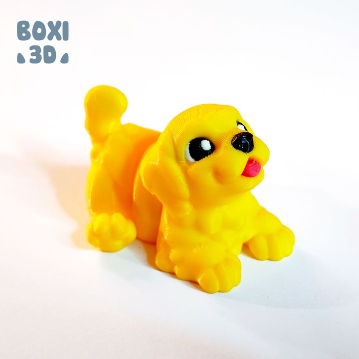 3D Printable Golden Retreiver - flexi - articulated - cute - STL file ...