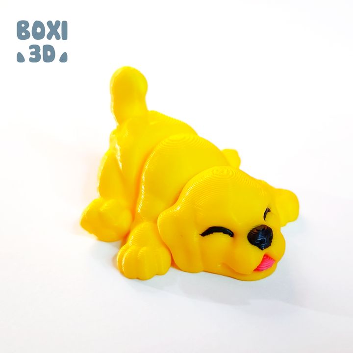 3D Printable Golden Retreiver - flexi - articulated - cute - STL file ...