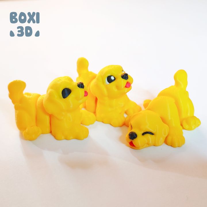 3D Printable Golden Retreiver - flexi - articulated - cute - STL file ...