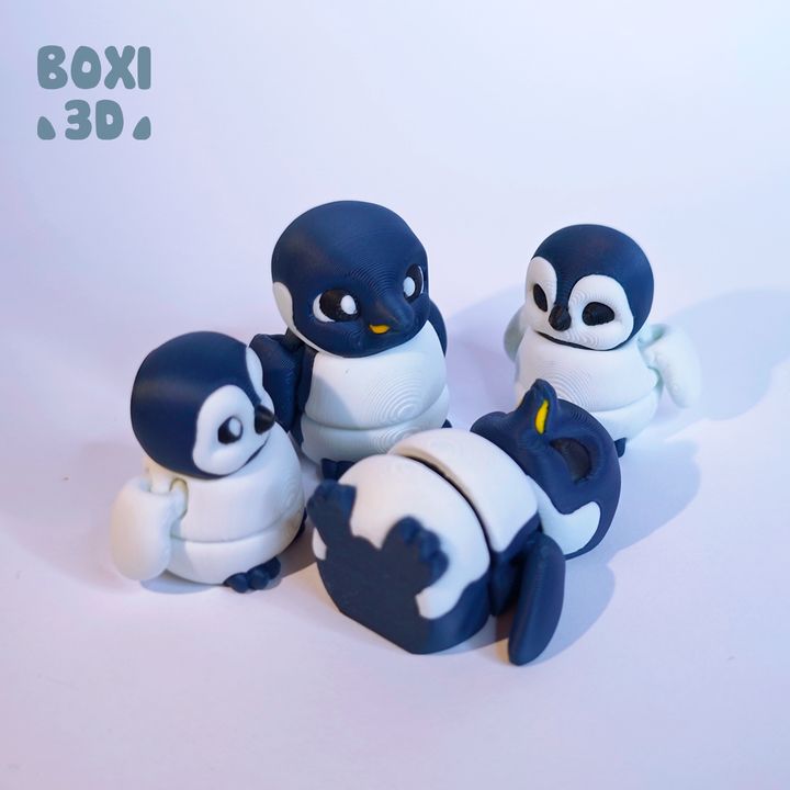 3D Printable Penguin - flexi - articulated - cute - STL file for 3D printing - print in place ...
