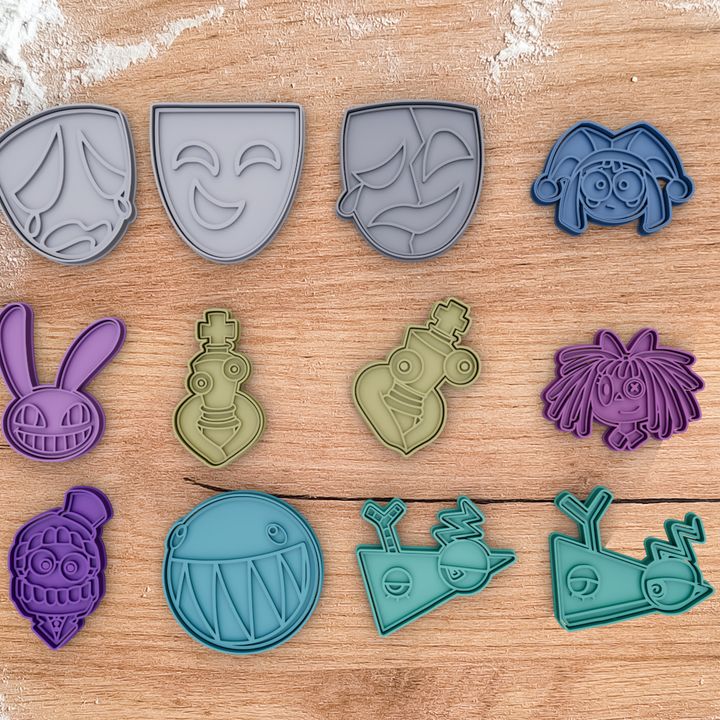 3D Printable 12 cookie cutter pack from the amazing digital circus by ...