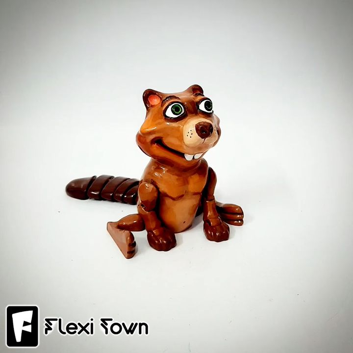 3D Printable Flexi Print-in-Place Beaver by Flexi Town