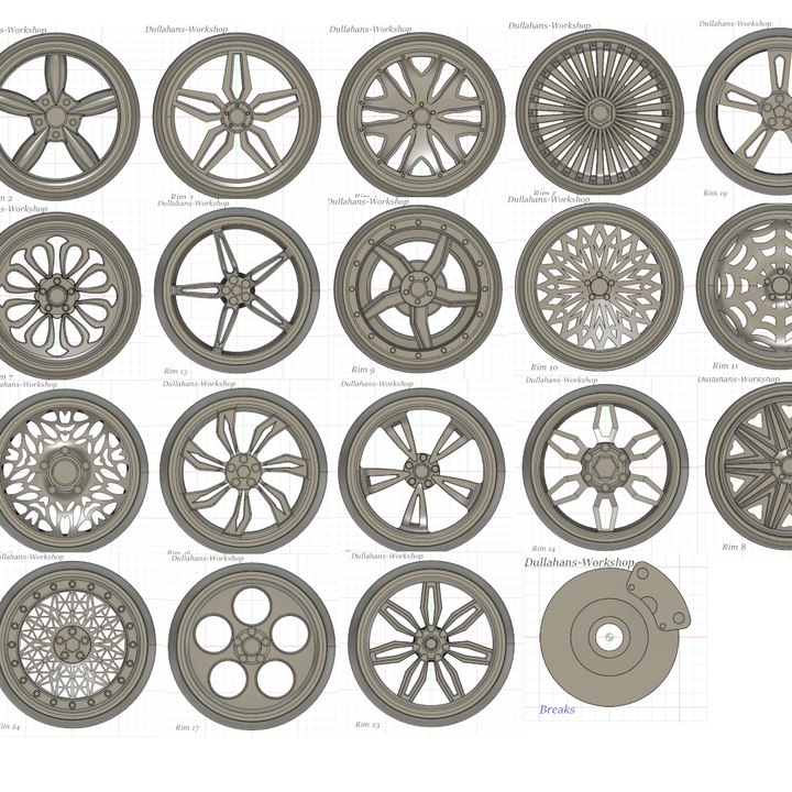 3D Printable Rim pack 24 by Dullahans_Workshop