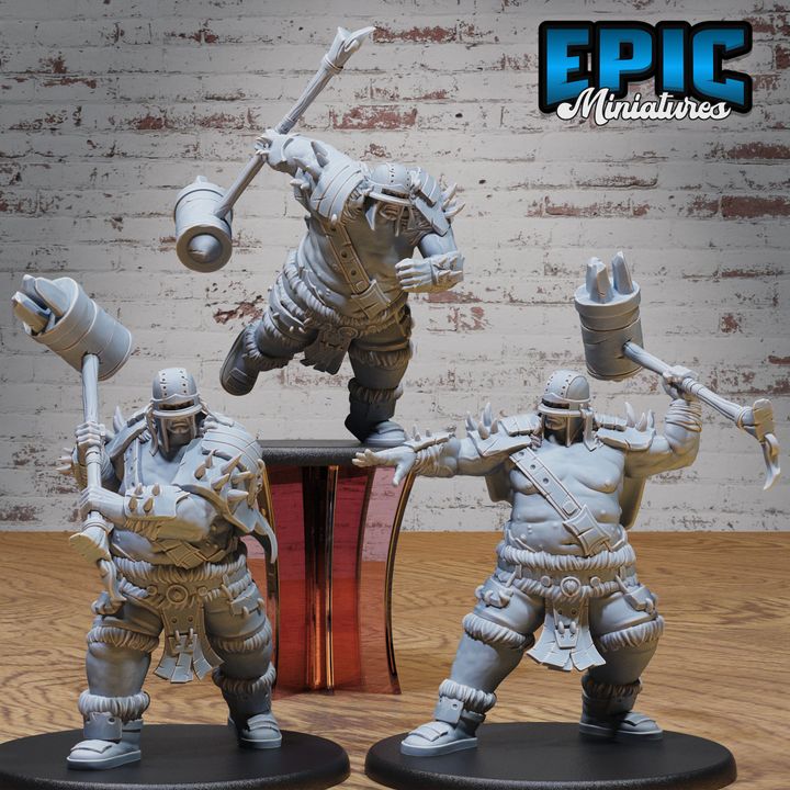 3D Printable Hill Giant Juggernaut Set / Barbarian Warrior / Humanoid ...