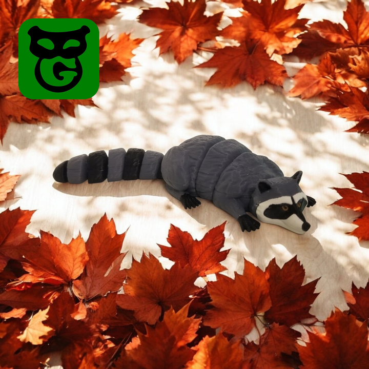 3D Printable Lazy Raccoon Flexi (Multicolor 3mf included) by Boby Green ...