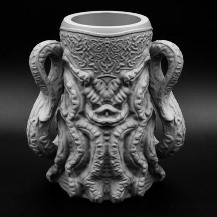 3D Printable Cthulhu Tiki Mug V2 by Lantern Lore