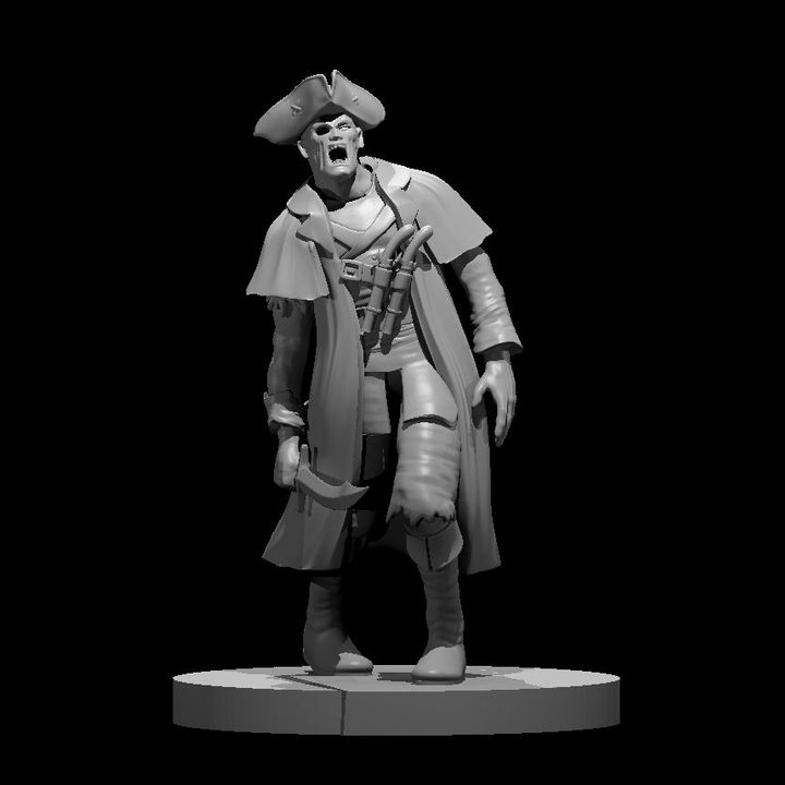 3D Printable Zombie Pirate Captain by Miguel Zavala
