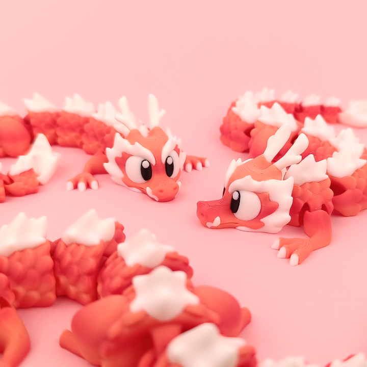 3D Printable Flexi Long Dragon Print-in-place by 3DGOB