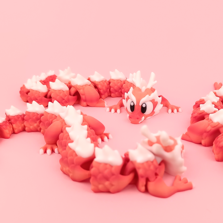 3D Printable Flexi Long Dragon Print-in-place by 3DGOB