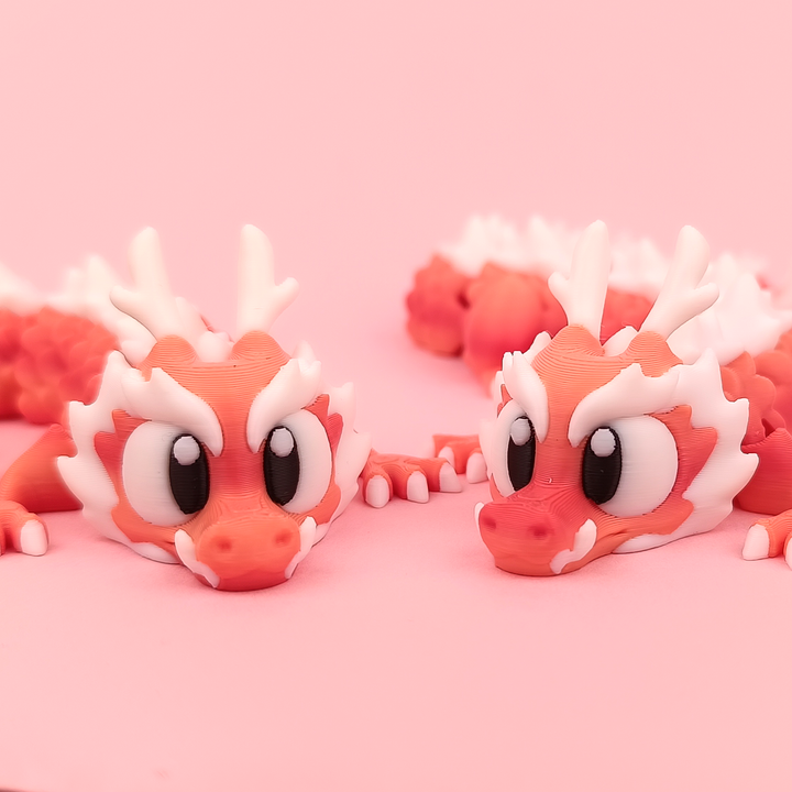 3D Printable Flexi Long Dragon Print-in-place by 3DGOB