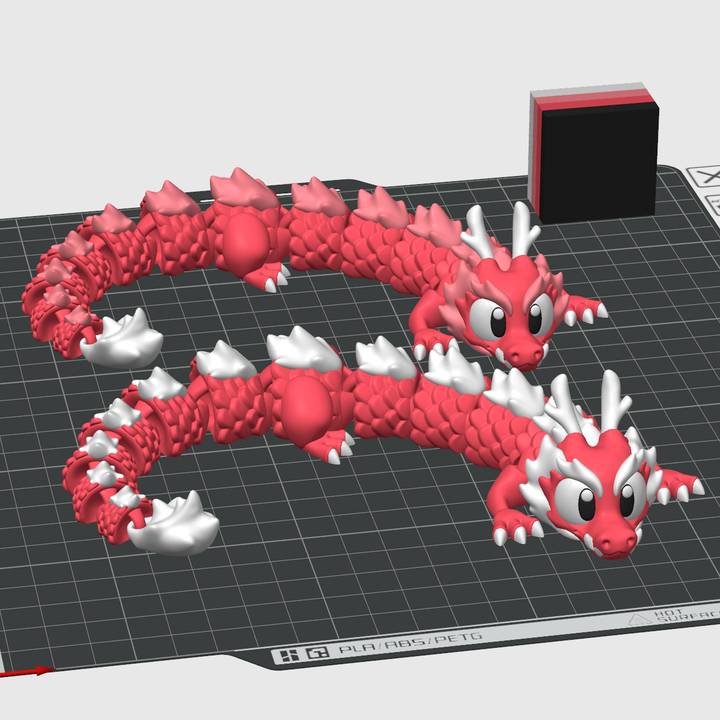 3D Printable Flexi Long Dragon Print-in-place by 3DGOB
