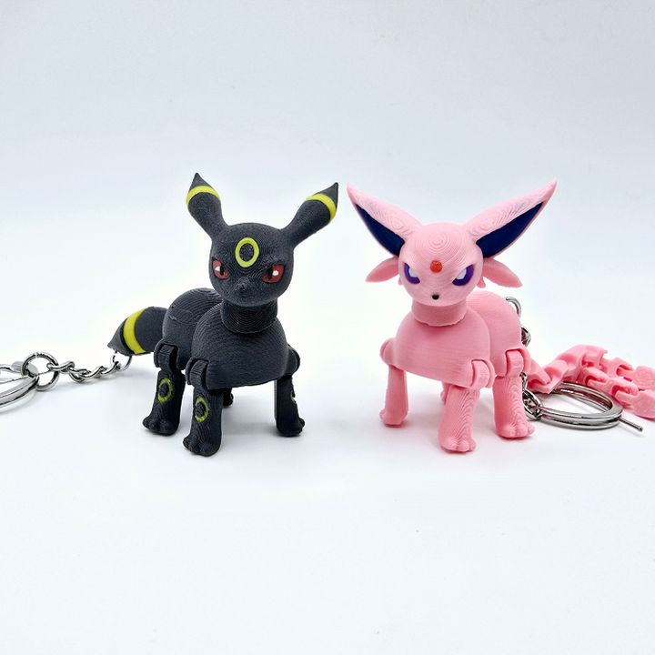 3D Printable Flexi Espeon Pocket Pet Keychain by Fillifuu