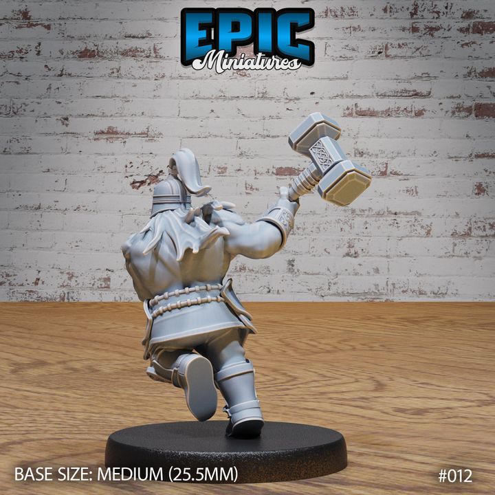 3D Printable Dwarf Army Battle Hammer / Dwarfen Warrior / Halfling ...