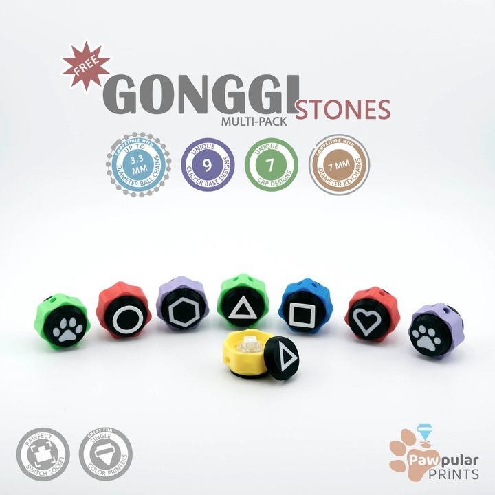 3D Printable FREE Gonggi Stones Multi-Pack - Fidget Keychain [Private ...