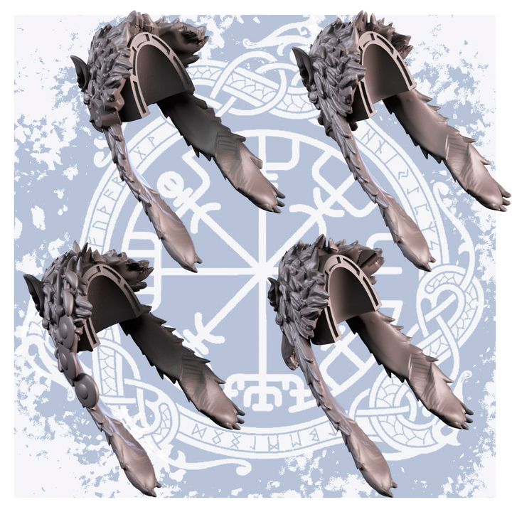 3D Printable Elite Wolf Shoulders (Tribe Exclusive) by Sergeant Hammer