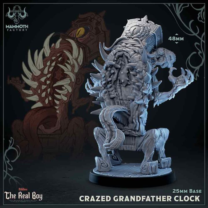 3D Printable Crazed Grandfather Clock - Mimic by Mammoth Factory