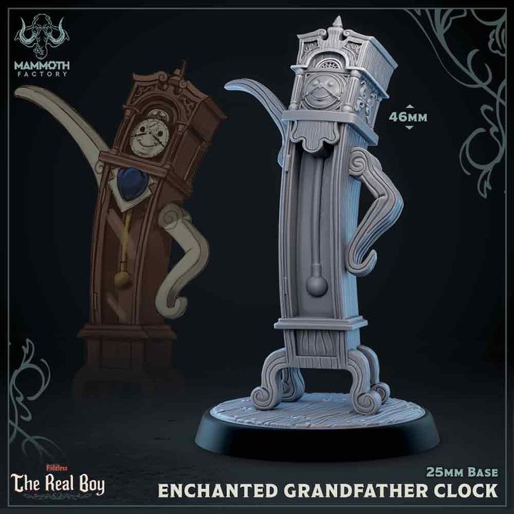 3D Printable Enchanted Grandfather Clock - Animated Object by Mammoth ...