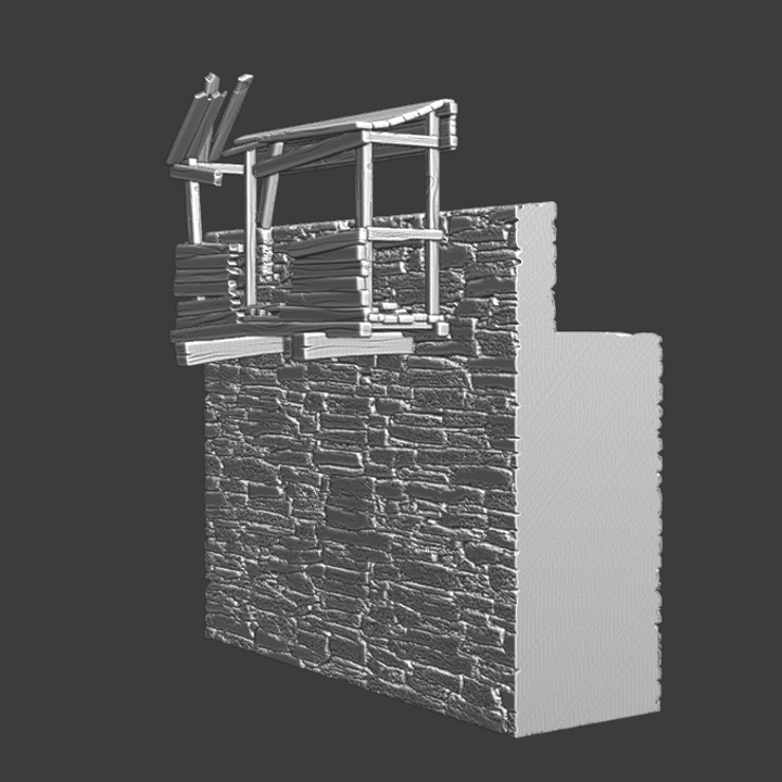 3D Printable Medieval Modular Castle System - Straight wall with ...