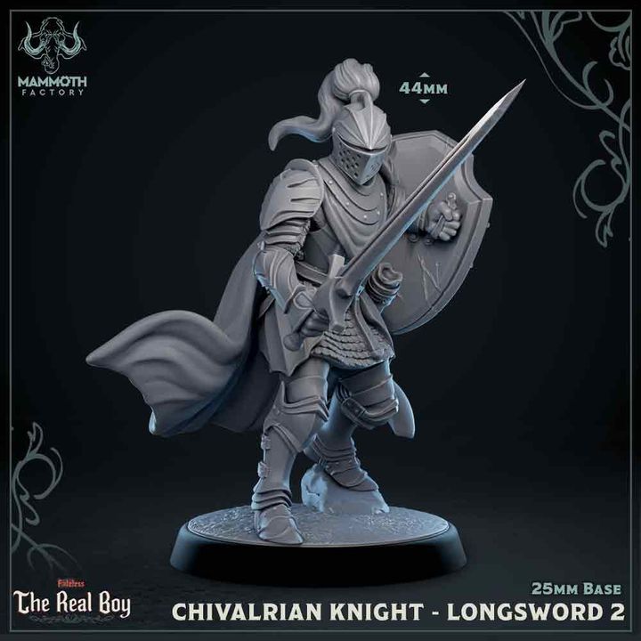 3D Printable Chivalrian Longsword Knight - Warband by Mammoth Factory