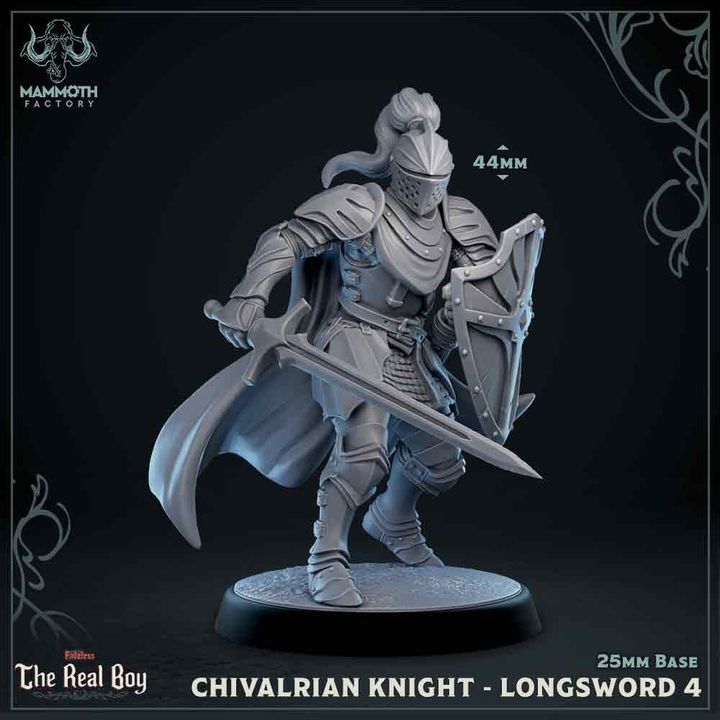 3D Printable Chivalrian Longsword Knight - Warband by Mammoth Factory