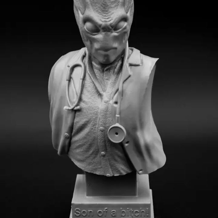 3D Printable Resident Alien Bust by Lantern Lore