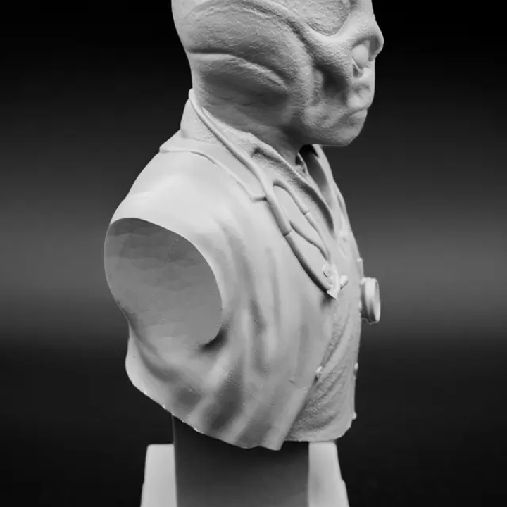 3D Printable Resident Alien Bust by Lantern Lore