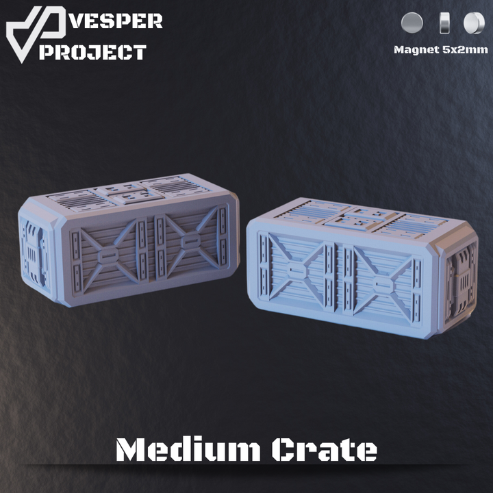 3D Printable Crates (Small, Medium, Large) by Vesper Project
