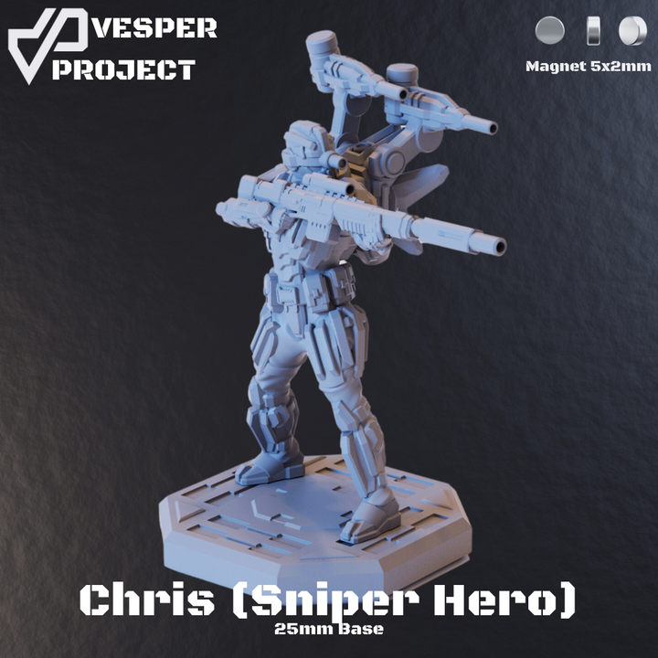3D Printable Chris (Sniper) by Vesper Project