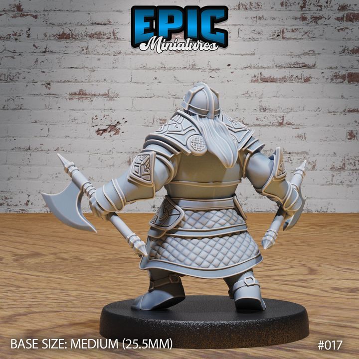 3D Printable Dwarf Army Dual Axe / Dwarfen Warrior / Halfling Mountain ...