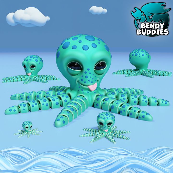 3D Printable Octopie Playful Octopus / Squid Articulated / Print-in ...