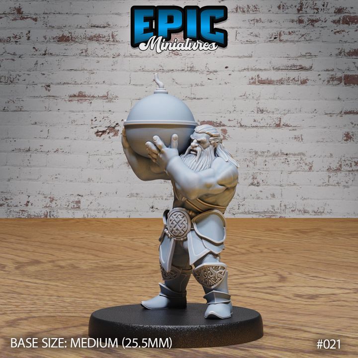 3D Printable Dwarf Army Trebuchet Operator / Dwarfen Warrior / Halfling ...