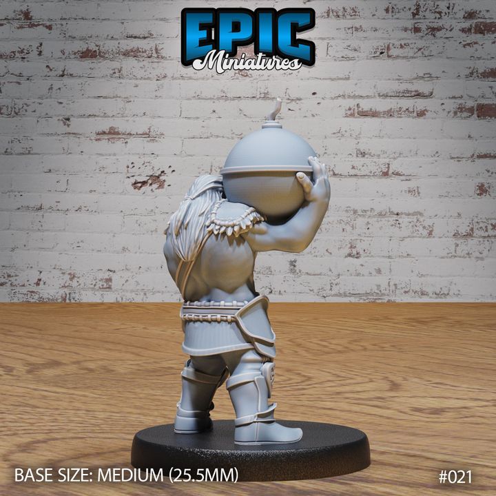 3D Printable Dwarf Army Trebuchet Operator / Dwarfen Warrior / Halfling ...