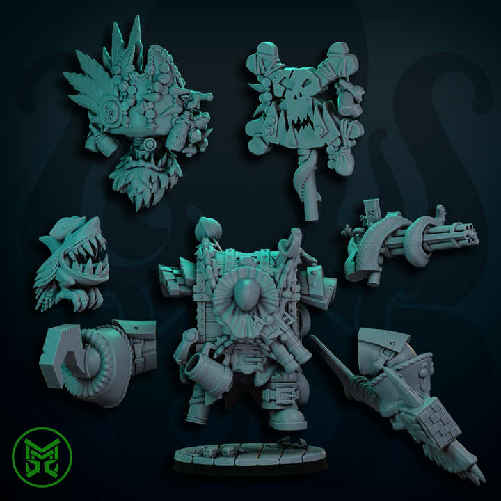 3D Printable Pirate Boss - In Mega Armour by Mekka Miniatures