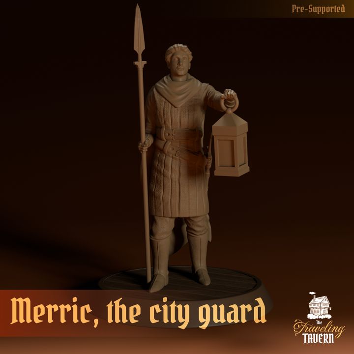 3D Printable Merric The City Guard by The Traveling Tavern