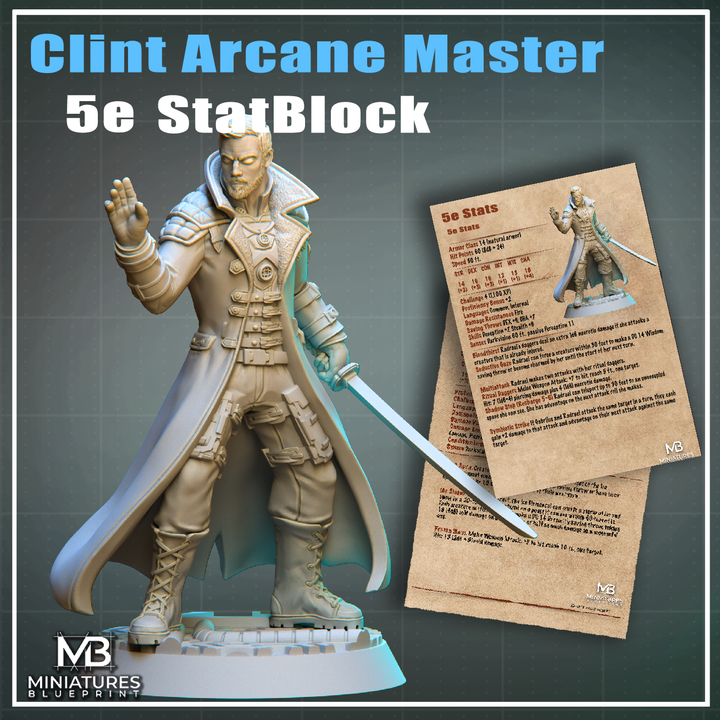 3D Printable PDF - Clint Arcane Master by Miniatures Blueprint