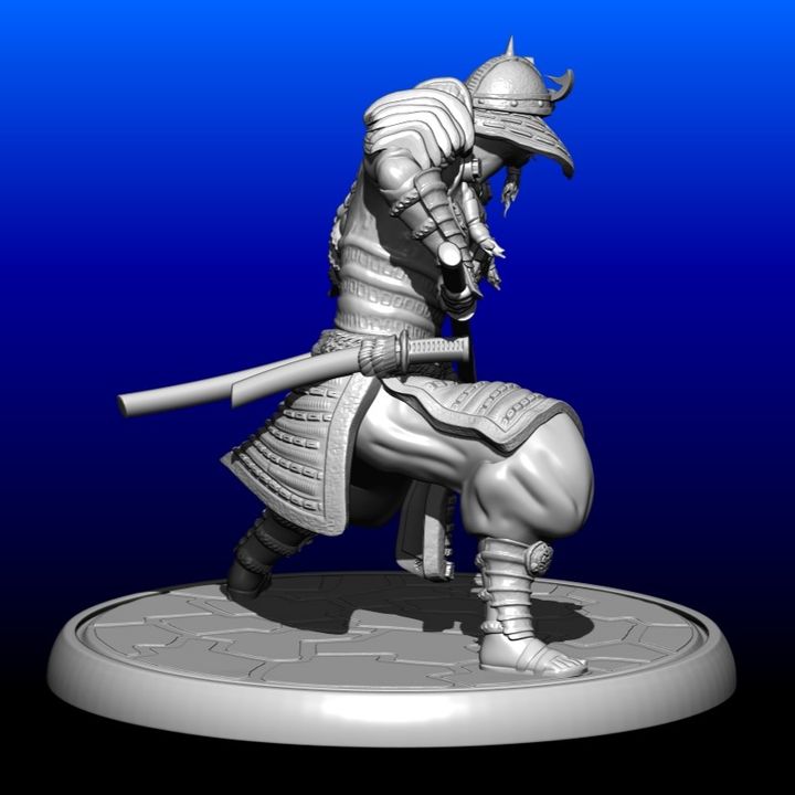 3D Printable samurai- pose 4 by Figures3d