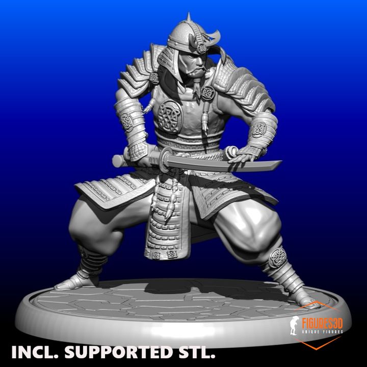 3D Printable samurai- pose 5 by Figures3d