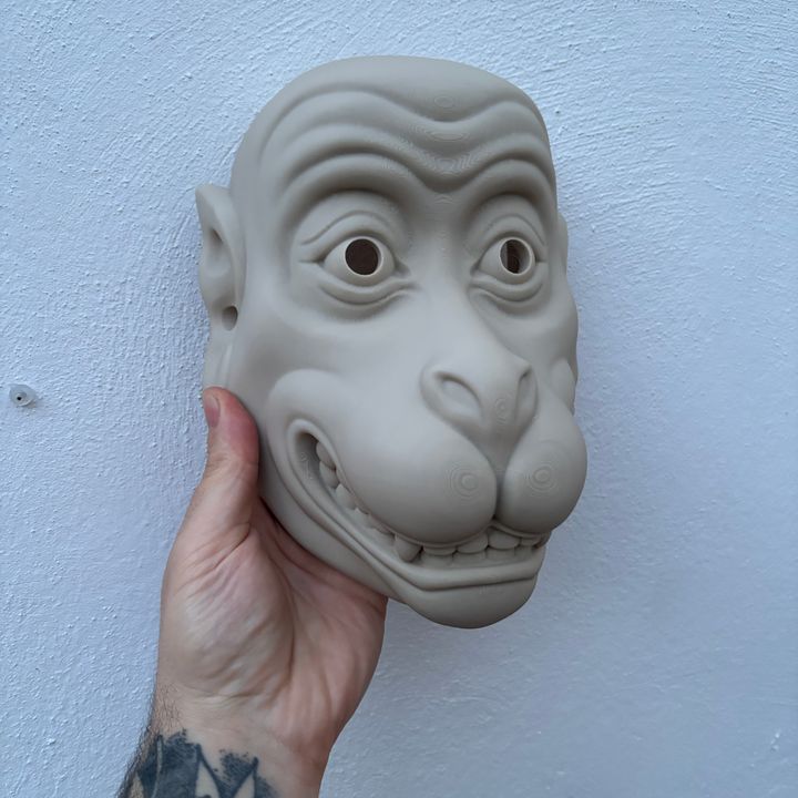 3D Printable Saru Japanese mask by Golden Kaeru