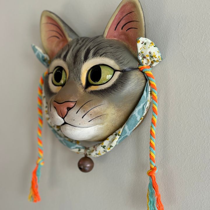3D Printable Neko mask Japanese mask by Golden Kaeru