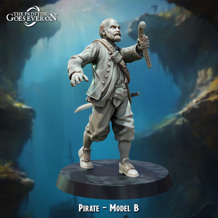 3D Printable Pirate Crew - Presupported by The Printing Goes Ever On