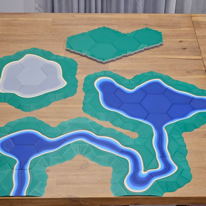 3D Printable Modular Hex Tiles - BYO Texture by Griffin Designs